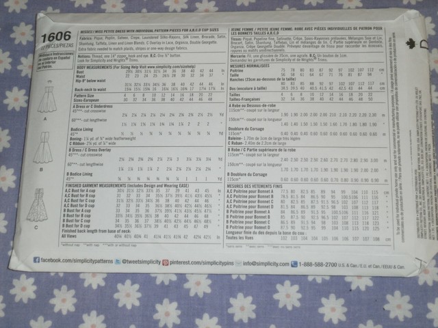 Simplicity Pattern 1606 Misses Fit Collection Dress Size 14-22 UC FF ...