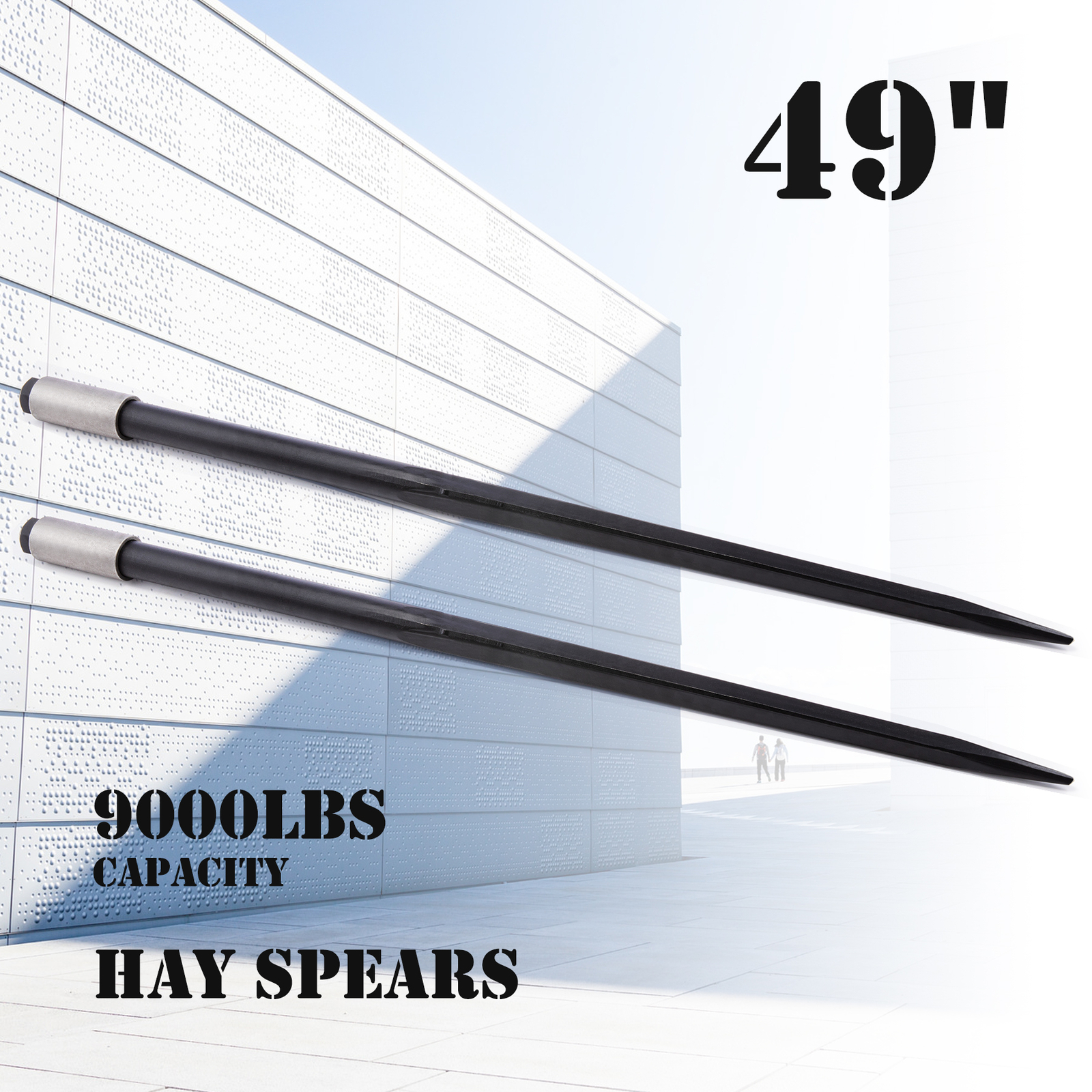 43"49" Square Hay Spike 4500lb Bale Spear Wide Tine Spike Skid Conus ...