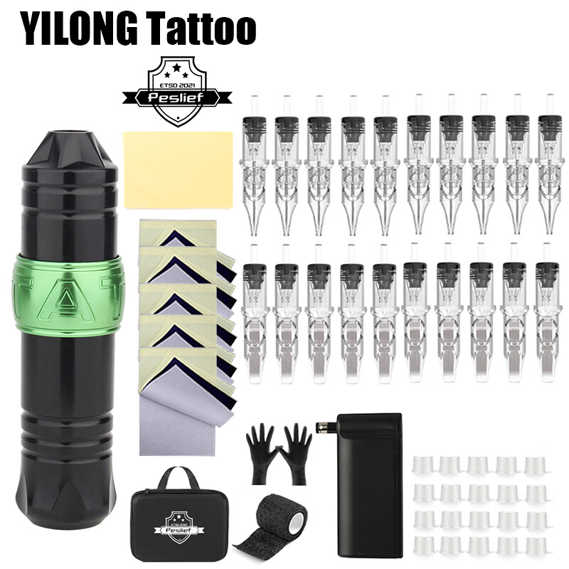Beginner Complete Kit Coreless Motor Tattoo Machine Needles Make Up Pen ...