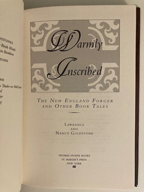 Warmly Inscribed : The New England Forger and Other Book Tales by Nancy ...