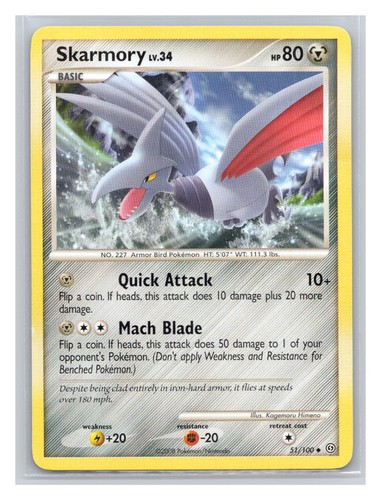 Pokémon TCG Skarmory 51/100 Stormfront Normal MP | eBay