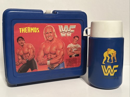 WWF Hulk Hogan 1986 Titan Sports Wrestling Plastic Lunch Box Thermos ...