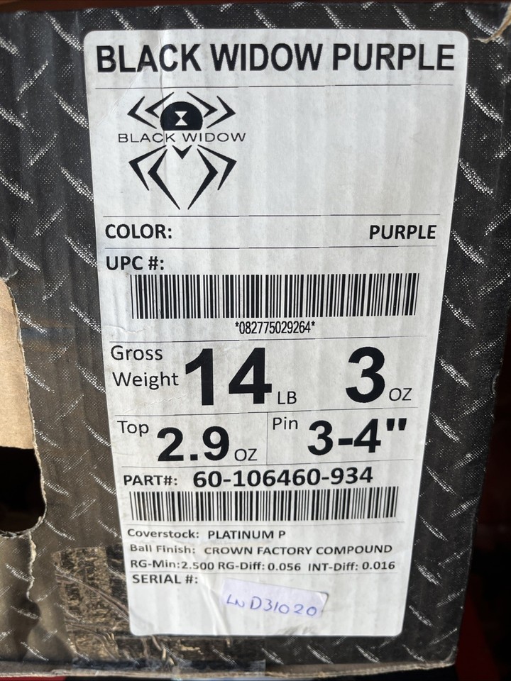 Hammer Black Widow Purple Solid Overseas Release 14lbs | eBay