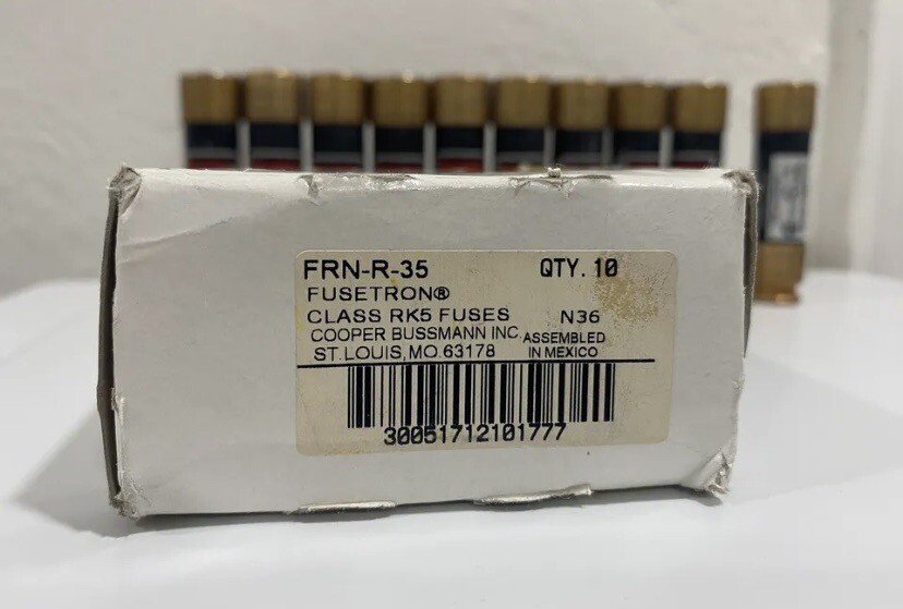 Bussmann Fusetron, FRN-R-35, 35A, 250VAC/125VDC, Class RK5 Fuses (Lot ...