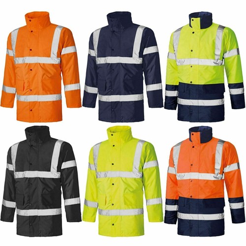 Hi Viz Visibility Security Work Contractor Waterproof Padded Hooded ...