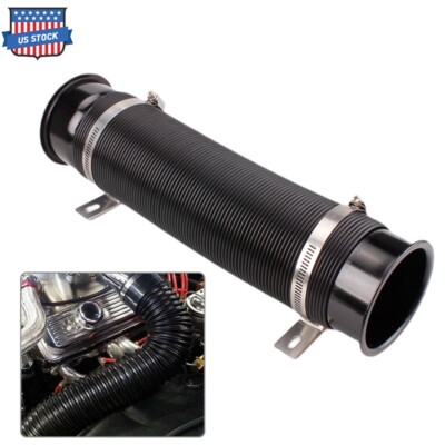 Universal 3'' Flexible Car Cold Air Intake Hose Filter Pipe Telescopic ...