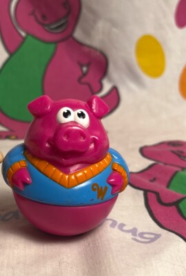 Playskool People Weebles wobble Pink Pig Blue Sweater Figure toy 2003 ...