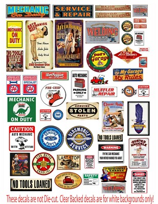 1:18 1:24 MECHANIC GARAGE SIGNS 1 DECALS FOR DIECAST & MODEL CAR ...