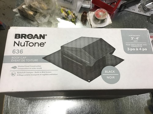 Broan Nutone 636 roof cap for fan with 3” or 4” duct | eBay
