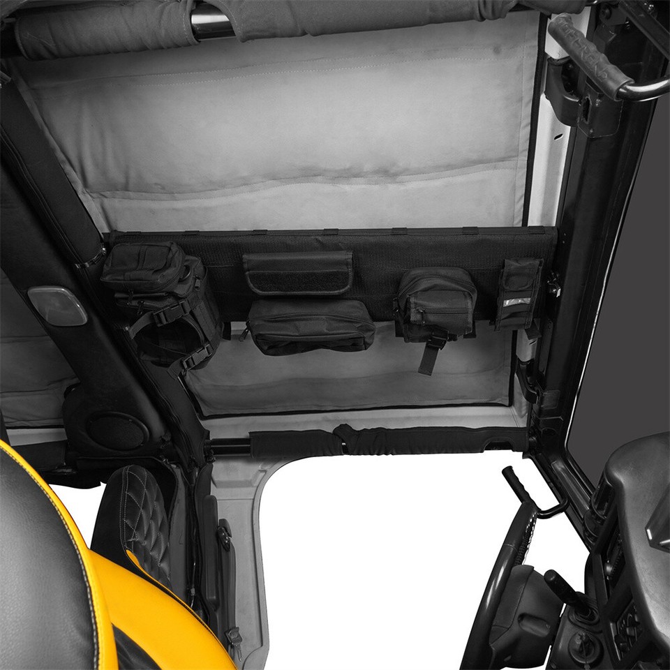 Hardtop Overhead MOLLE Panel Steel w/Storage Bags For 1997-2006 Jeep ...