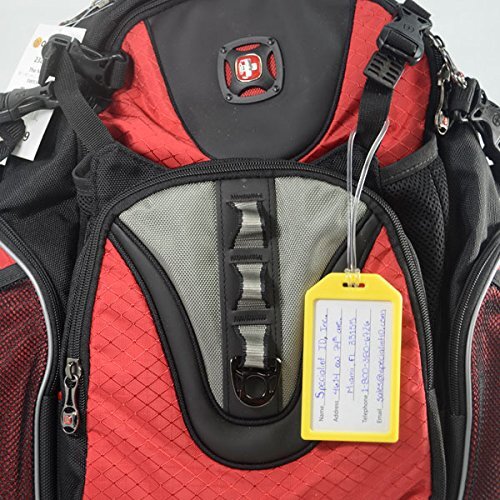 Bulk 100 Pack - Heavy Duty Airline Luggage ID Bag Tag Holders with ...