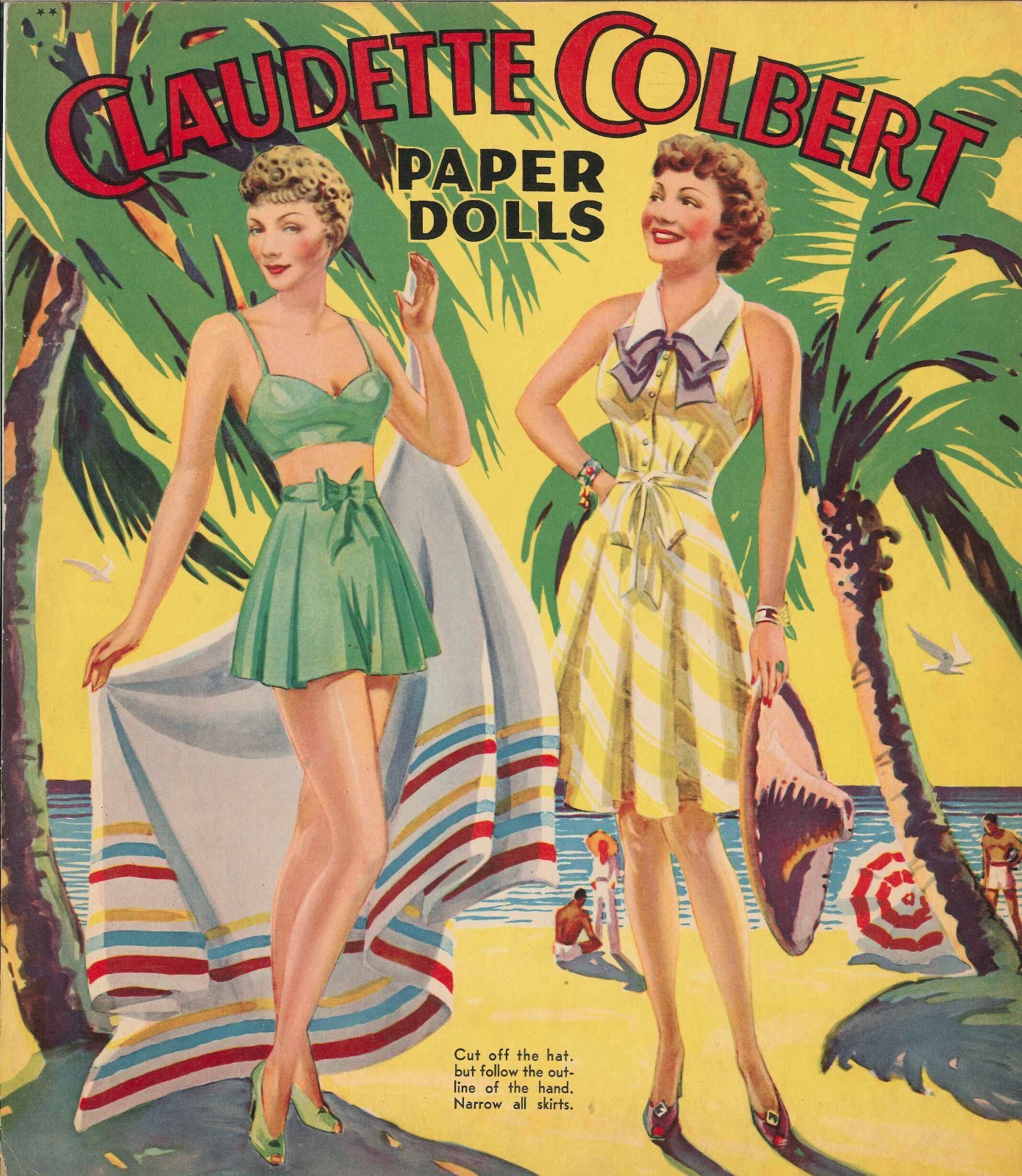 VINTGE 1943 CLAUDETTE COLBERT PAPER DOLL SAALFIELD~ORG SIZE 10 PG ...