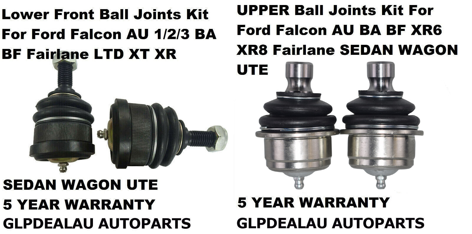 Upper+Lower Front Ball Joints Kit X4 For Ford Falcon AU 1/2/3 BA BF ...