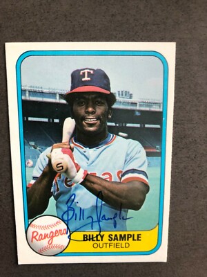 Texas Rangers BILLY SAMPLE autographed 1981 Fleer | eBay
