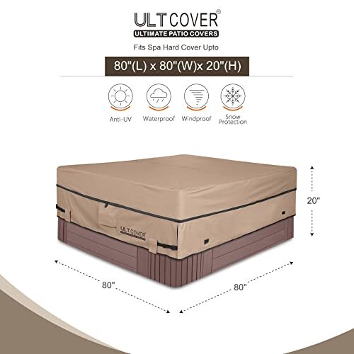 Waterproof 600d Polyester Square Hot Tub Cover Outdoor Spa Covers 80 X ...