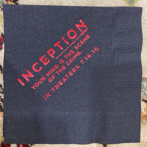 Christopher Nolan INCEPTION movie promo 50 Cocktail Napkins 10 INCEPTION COASTER | eBay