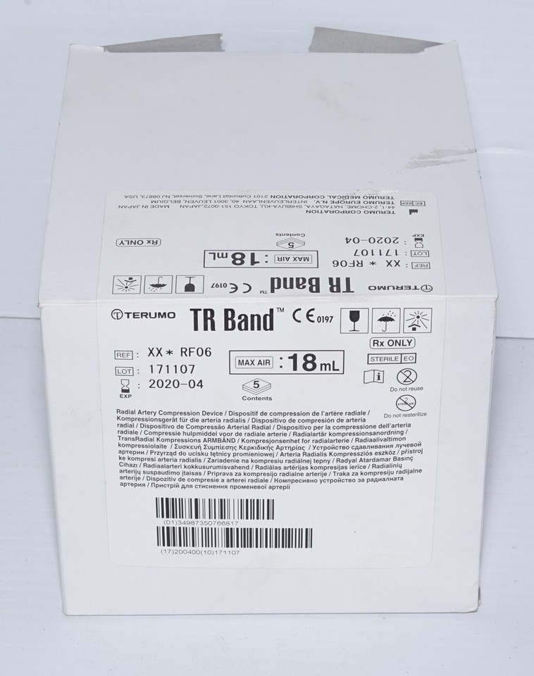 Terumo XX-RF06 TR Band Box Radial Artery Compression Device *Box of ...