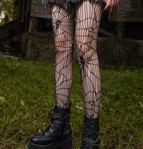 Women Gothic Halloween Fishnet Pantyhose Sexy Big Spider Web Lolita ...