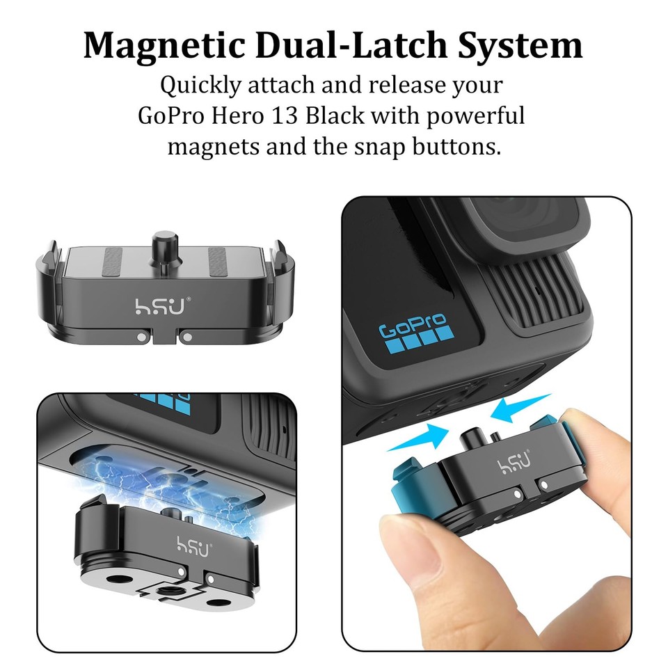 Magnetic Latch Mount for GoPro Hero 13 Black, Quick Release Mount with ...