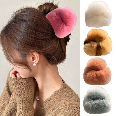 Furry Fluffy Soft Shark Clip Imitation Rabbit Fur Hair Clip Hair ...