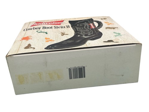 Budweiser Black Cowboy Boot Stein II 1997 In Original Box | eBay