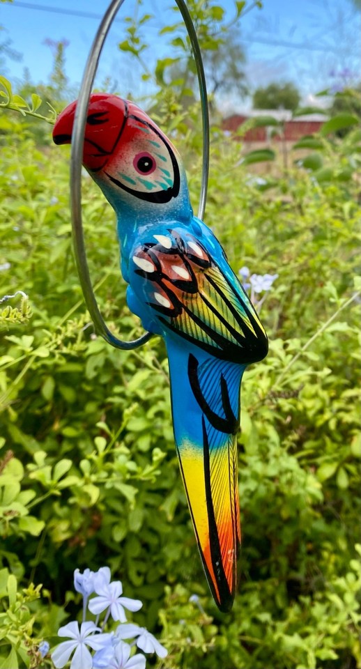 Talavera Bird Handmade Painted Ceramic Parrot Mexican Pottery Hanging ...