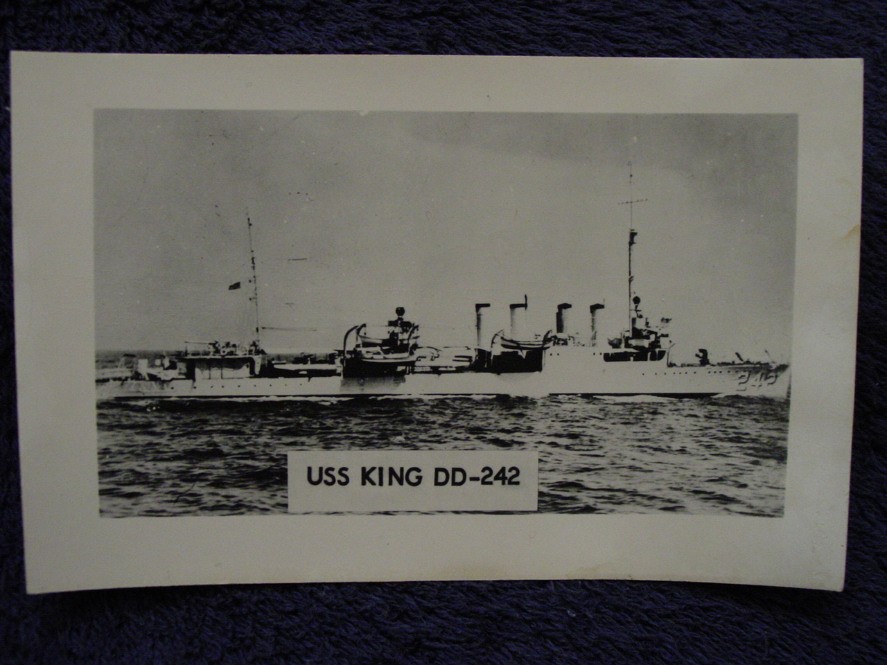 Vintage RPPC USS KING Destroyer US Navy DD242 USN Real Photo Postcard ...