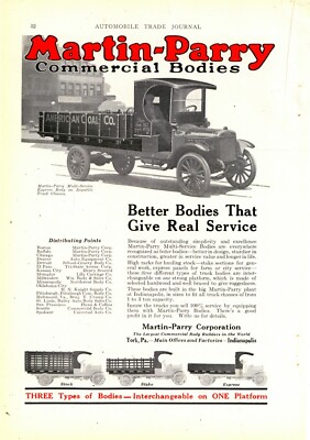 1920 Martin Parry of York, PA Ad: Commercial Truck Body on Republic ...