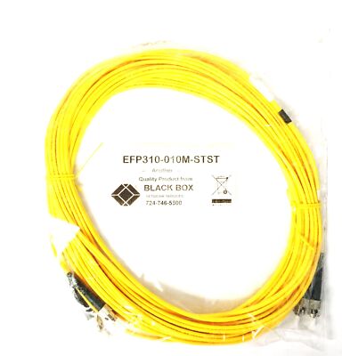 Black Box 32.81' Yellow Fiber-Optic Cable Assembly EFP310-010M-STST NOS ...