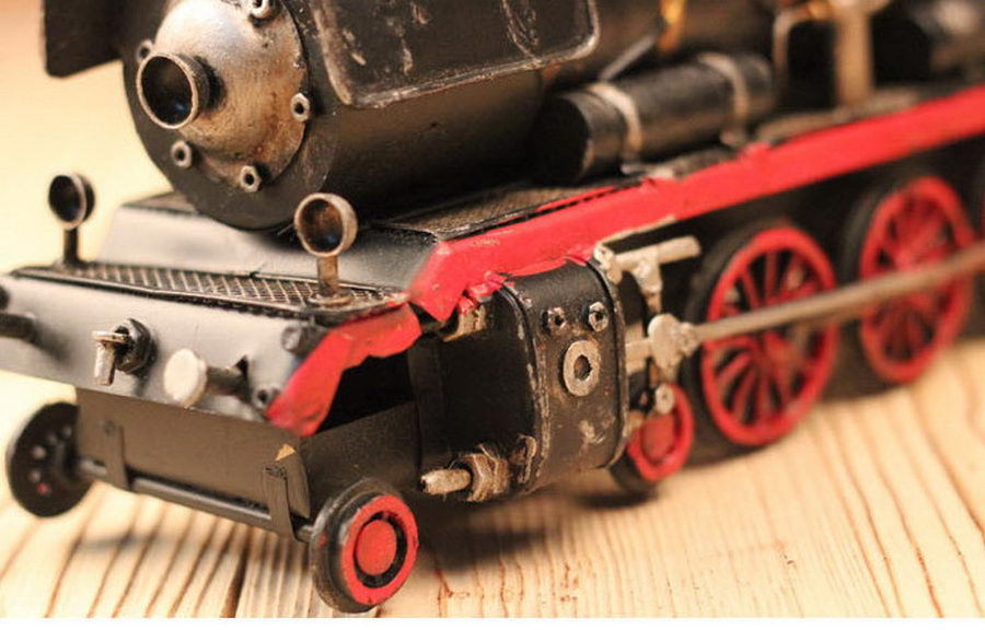 Hand Made Tin Metal HO Scale Model Railroad Trains Steam Locomotive ...