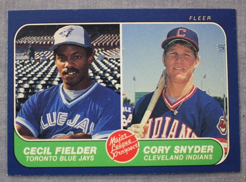 Cecil Fielder Blue Jays & Cory Snyder Indians 1986 Fleer Rookie ...