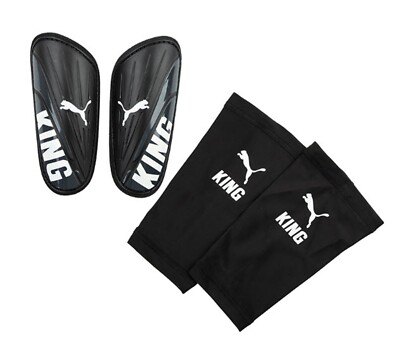 Puma Men King Sleeve Shin Guards Protector Black Soccer Shin-Pad Guard ...