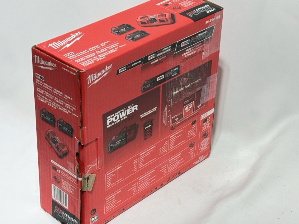 NEW Milwaukee M18 48-59-1888 Forge Kit 8AH Batteries Dual Rapid Charger ...