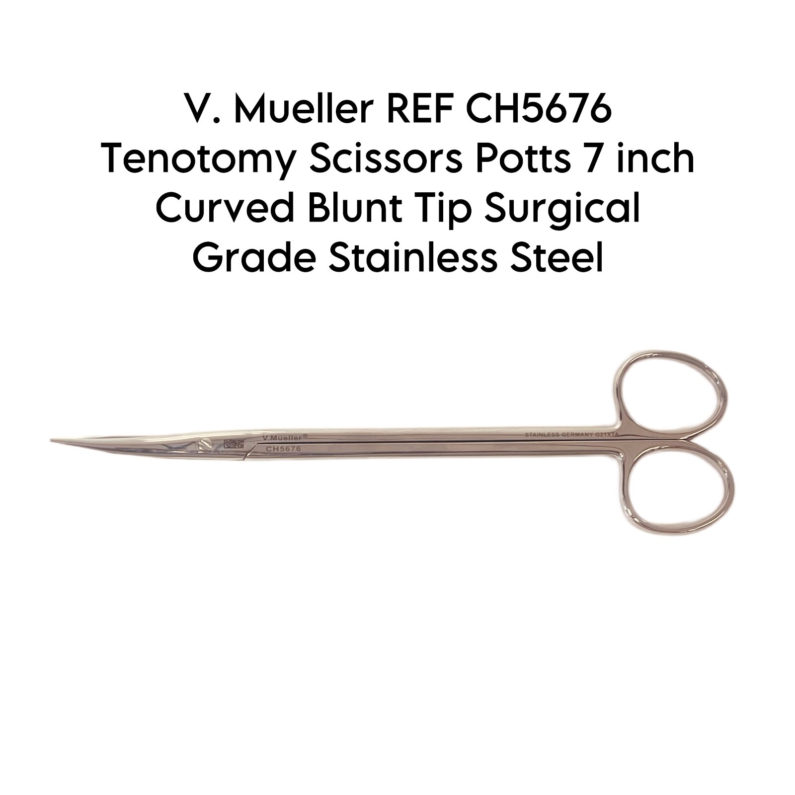 V. Mueller REF CH5676 Tenotomy Scissors Potts 7 inch Curved Blunt Tip ...