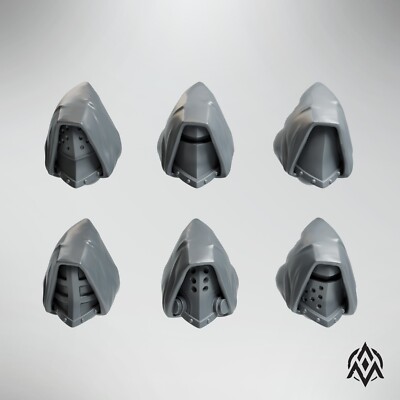 Arcamundi - Templar Hooded Heads x12 – 28mm-32mm Grimdark Miniature ...