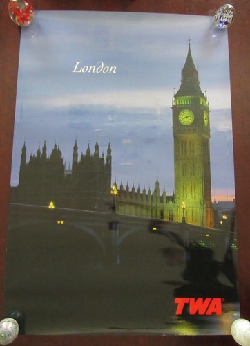 ULTRA RARE VINTAGE AUTHENTIC TWA TRANSWORLD AIRLINES POSTER 26X38 ...