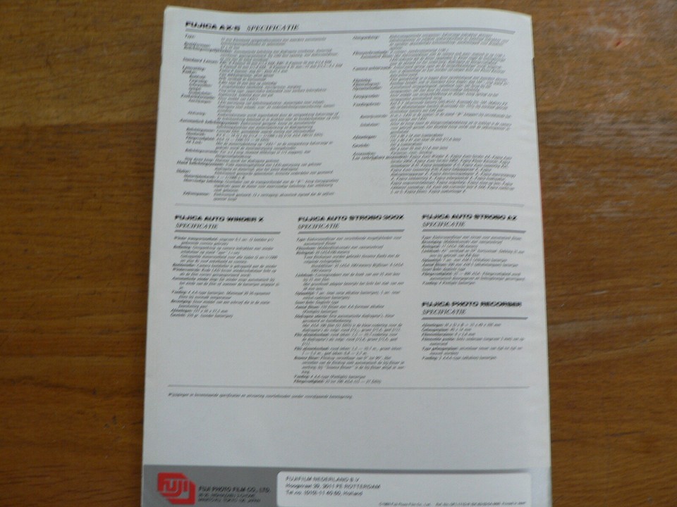 FUJI FUJICA AX-5 AUTOMATISCHE CAMERA BROCHURE,PROSPEKT SIDECAR BLAUW ...