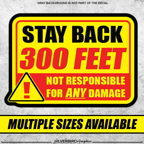 Stay back 300 feet sticker tow truck safety caution vinyl warning ...