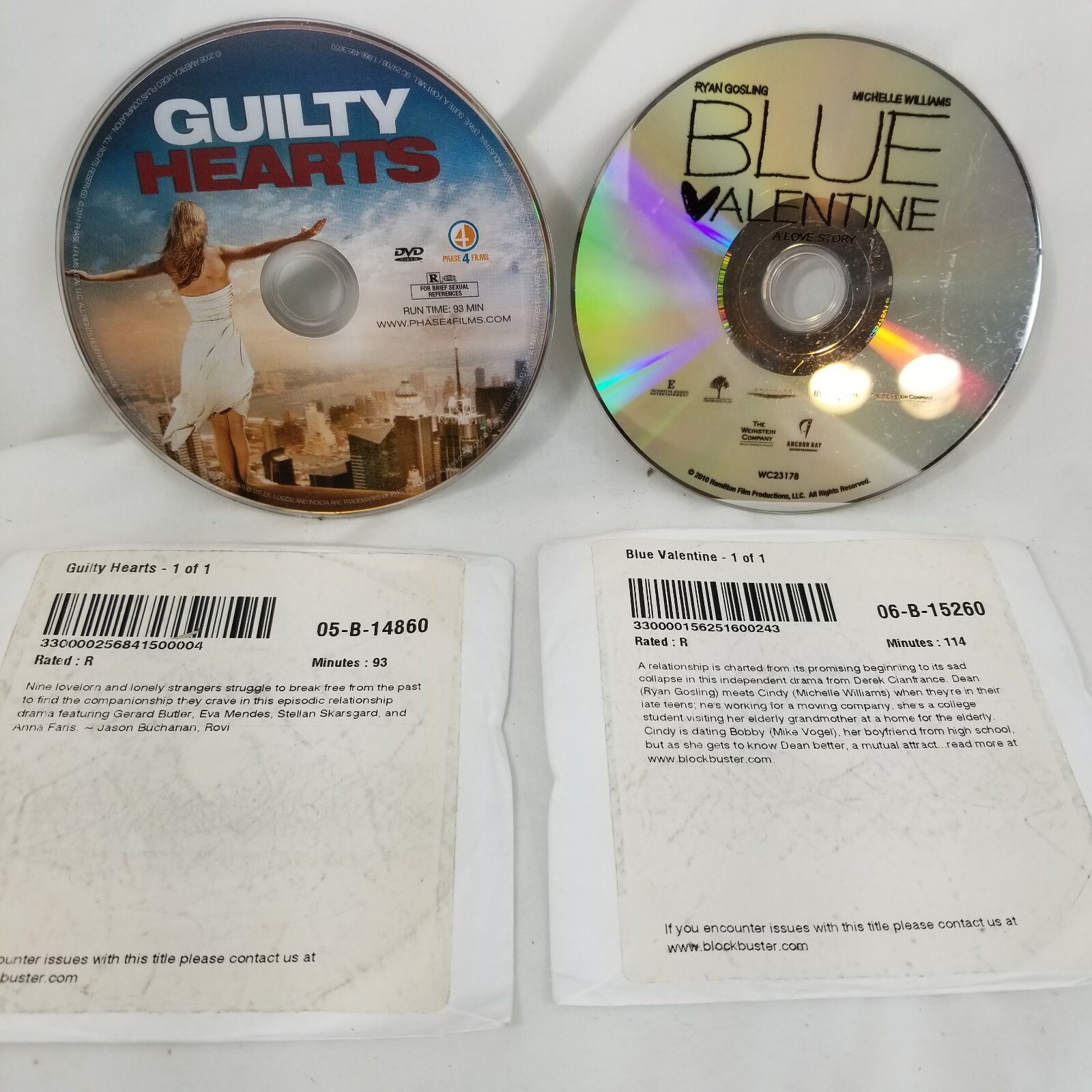 2 Drama Rated R DVDs - Guilty Hearts (Anna Ferris) + Blue Valentine ...