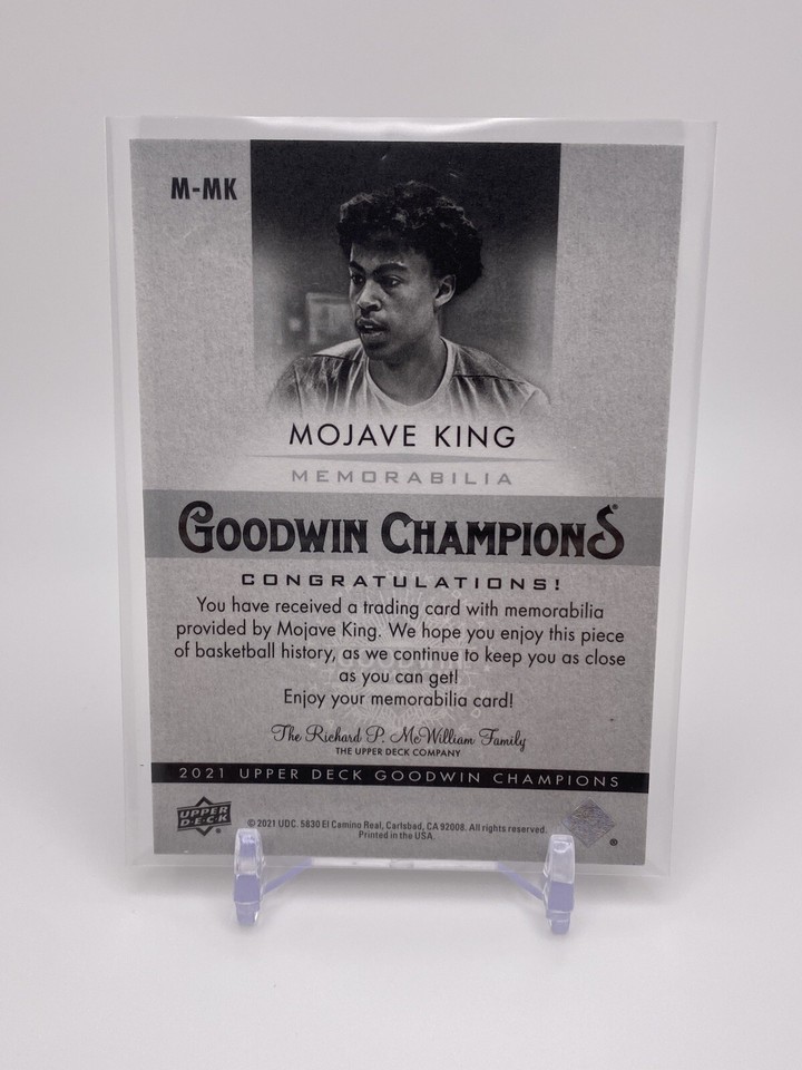 2021 Goodwin Champions Memorabilia Relic #M-MK Mojave King A Upper Deck ...