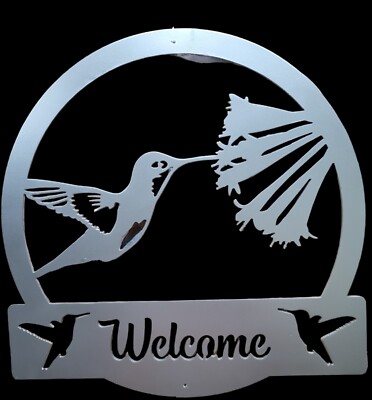 Hummingbird Welcome Sign thick steel mother day gift idea | eBay
