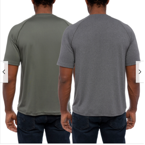 Glacier Performance Men's 2 Pack Everyday Tee Moss Solid/Salt n Pepper ...