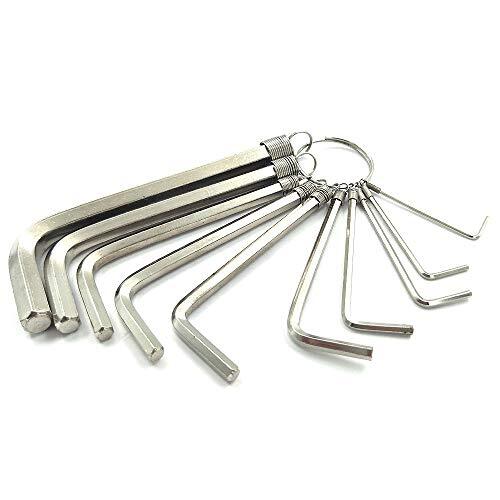 10 Pcs Allen Wrench Hex Key Set With Keychain Allen Wrench Bike Repair ...