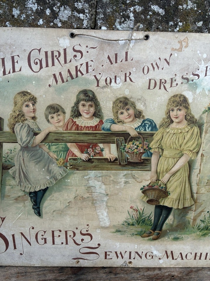 Singer Sewing Machine Advertising Showcard | eBay UK