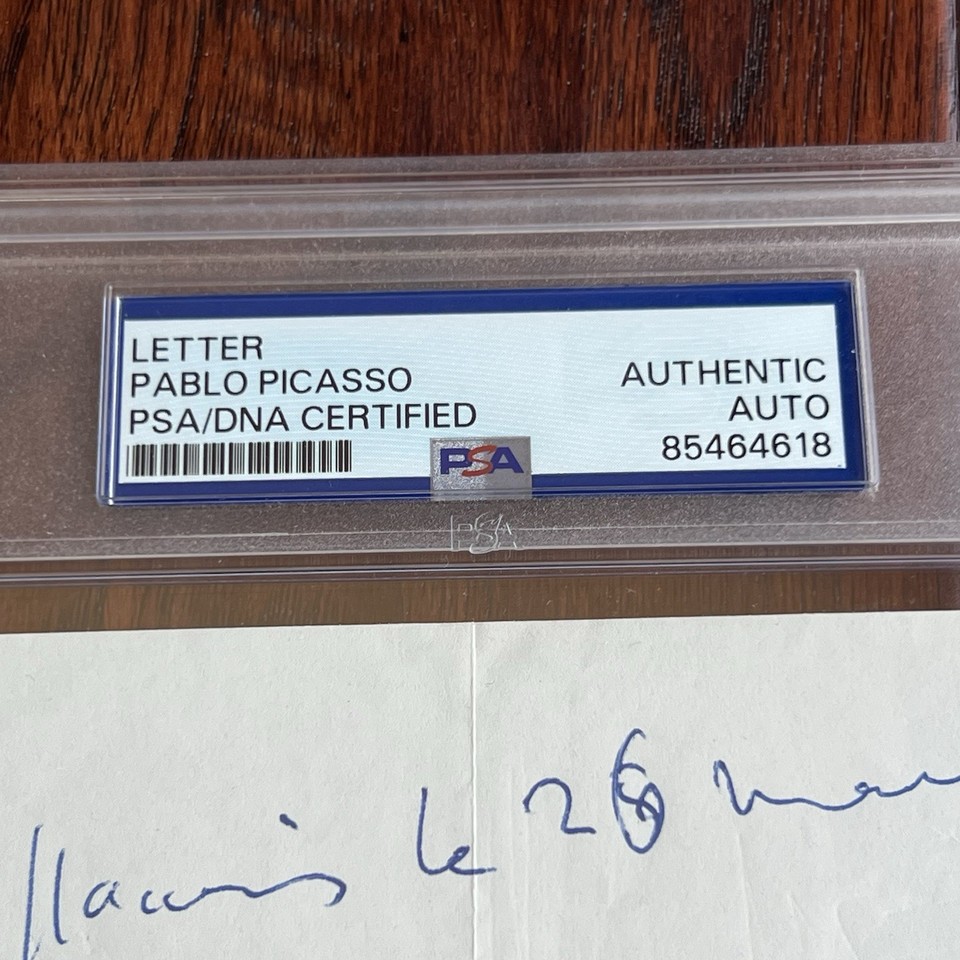 PABLO PICASSO * PSA/DNA * Handwritten AUTOGRAPH Letter SIGNED ...
