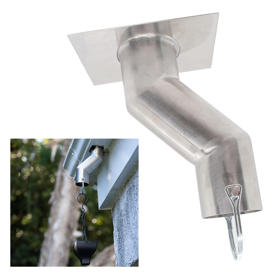 Stainless Steel Gutter Adapter Kit for Rain Chain with Offset Design 2. ...