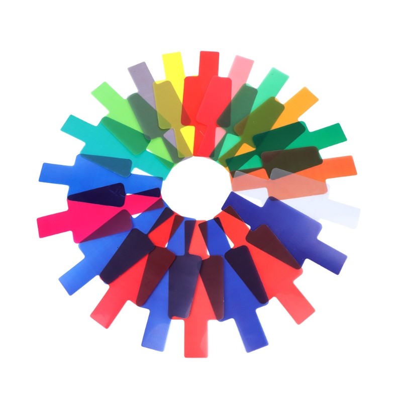 20 Color Photographic Color Gel Filter Cards Set Flash Speedlite for ...