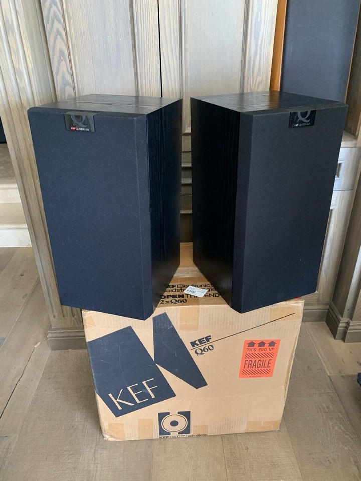 KEF Q60 Black 100W Bookshelf Speakers Open Box | eBay