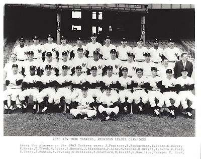 1963 NEW YORK YANKEES 8X10 TEAM PHOTO BASEBALL MLB PICTURE NY AL CHAMPS ...