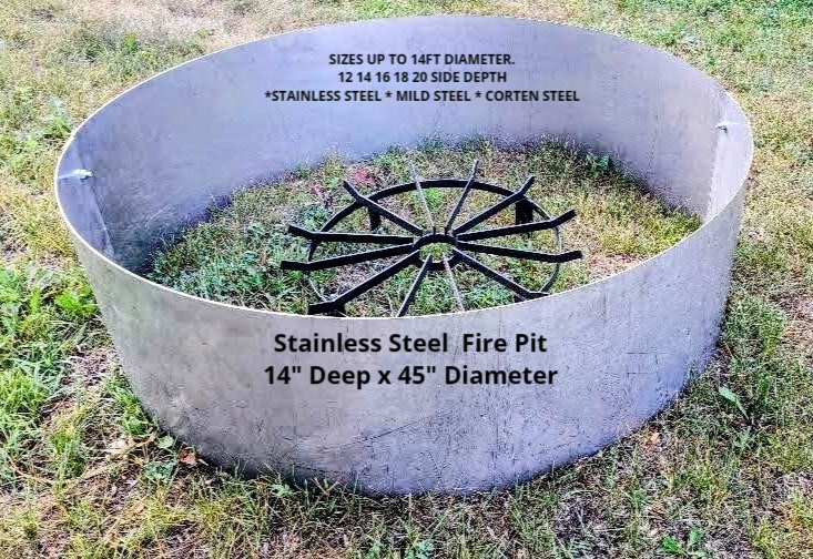Fire Pit Campfire Ring Round 11 ga Steel. Extra Deep 72 wide x 20 deep ...